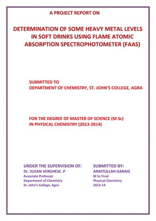 Determination of some heavy metal levels in soft drinks | PDF