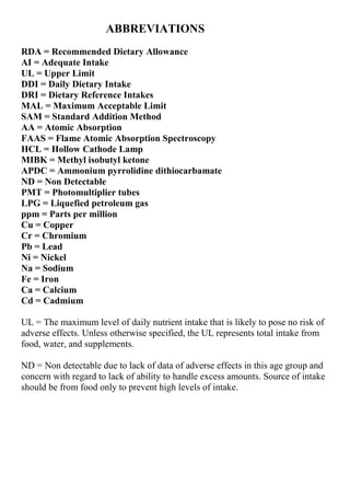Determination of some heavy metal levels in soft drinks | PDF