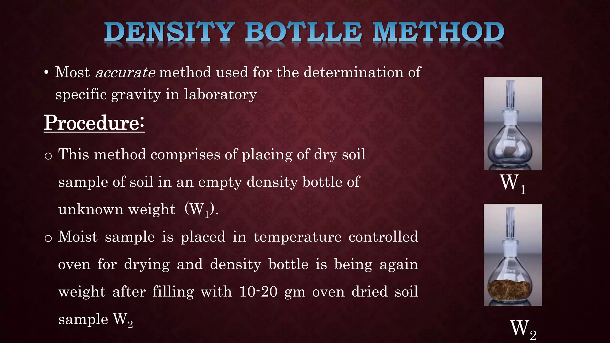 Determination of specific gravity of soil | PPTX