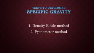 Determination of specific gravity of soil | PPTX