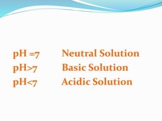 Determination of strength of acids and bases by using pH scale | PPTX