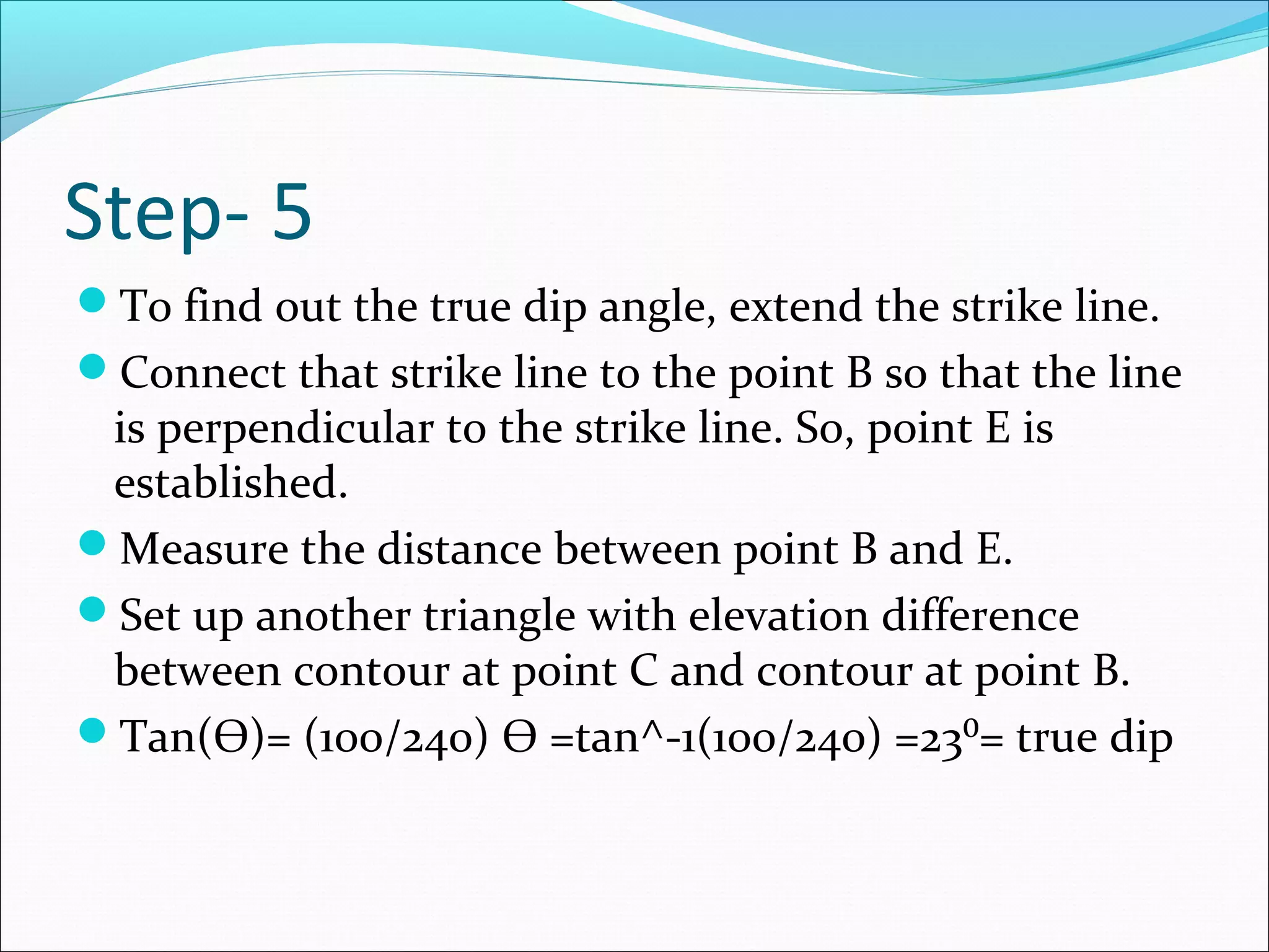 Determination of strike and dip and geological cross section | PPT