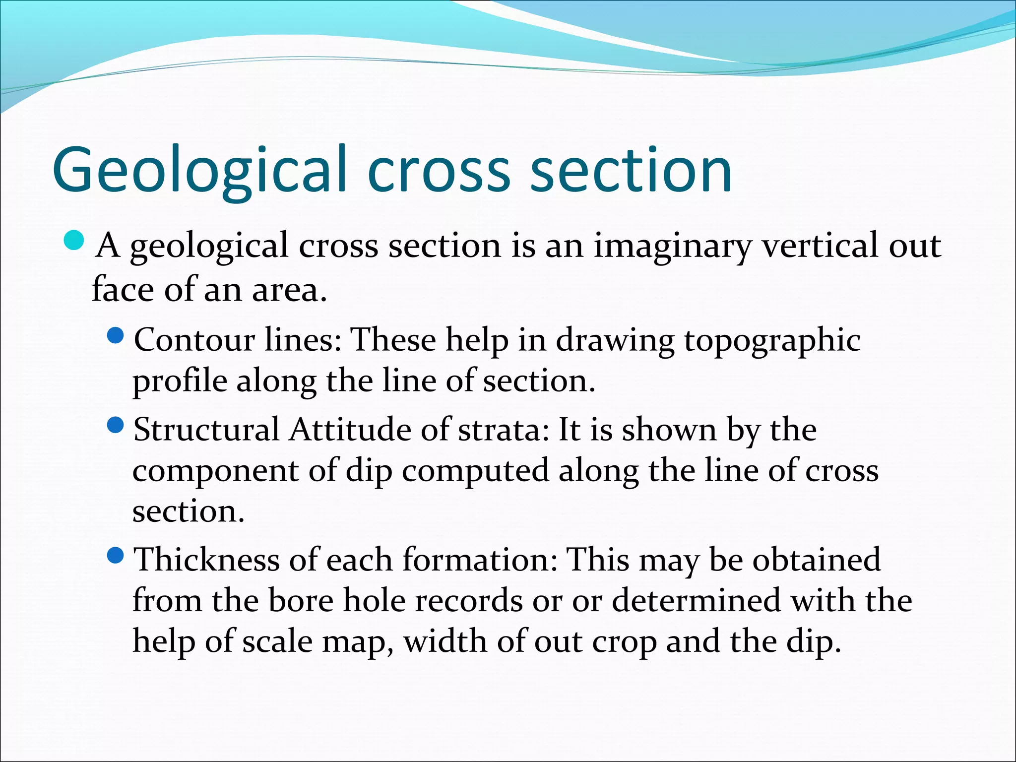 Determination of strike and dip and geological cross section | PPT