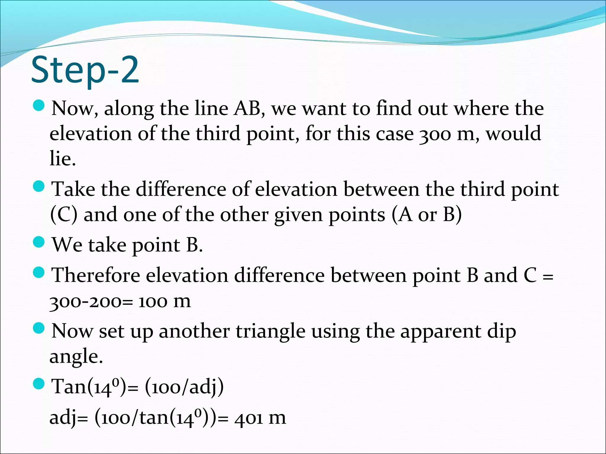 Determination of strike and dip and geological cross section | PPT