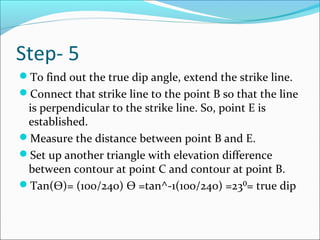 Determination of strike and dip and geological cross section | PPT