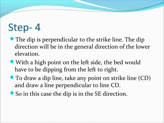 Determination of strike and dip and geological cross section | PPT