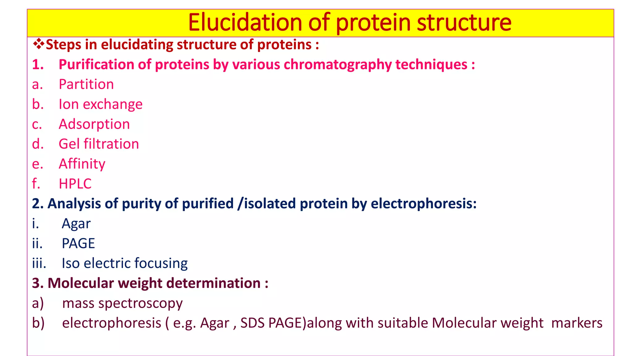 Determination of structure of proteins | PDF