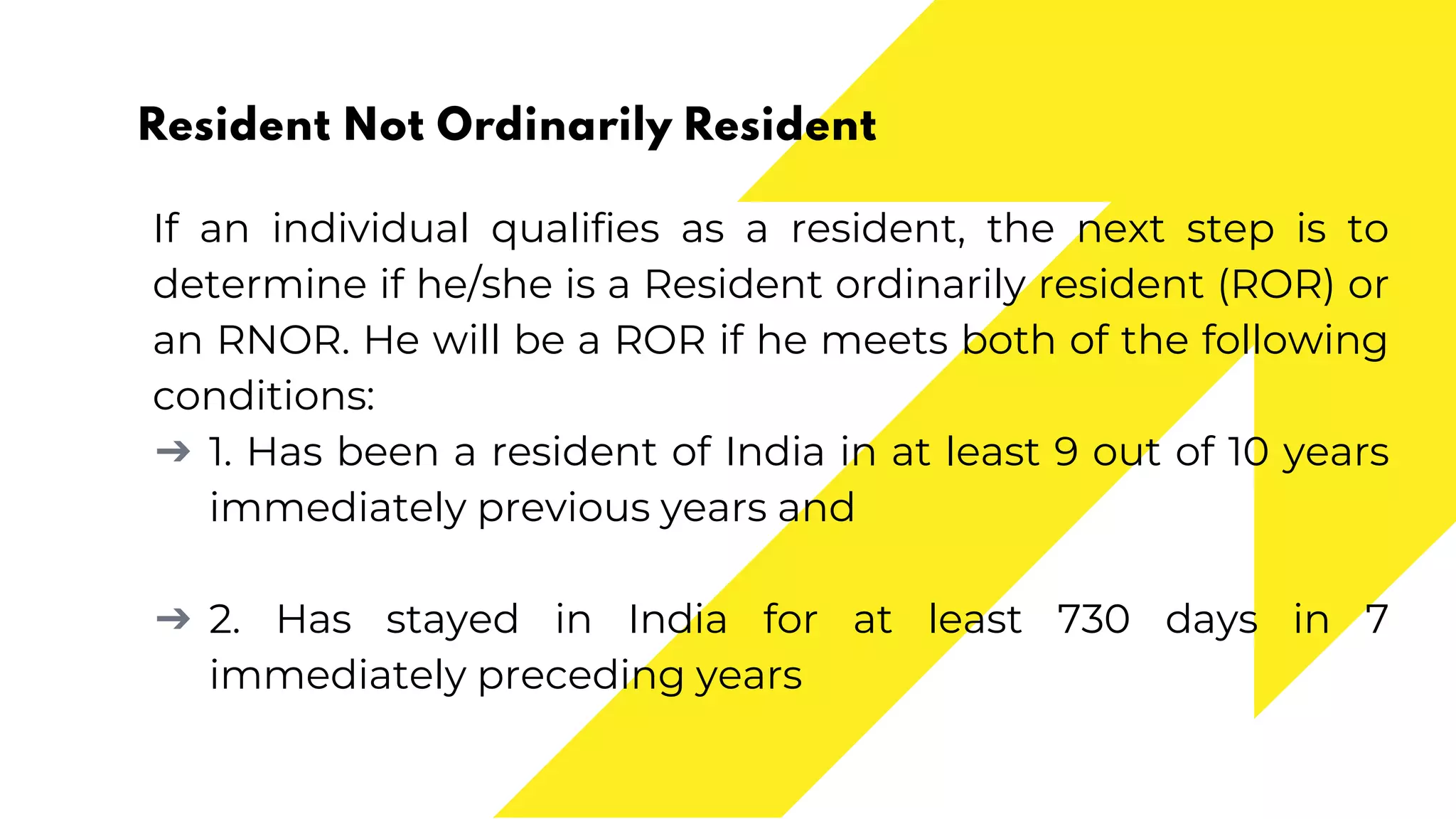 Determination of tax incidence and residential status. | PPTX