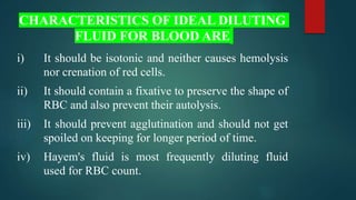 Determination of TEC total erythrocyte count | PPTX
