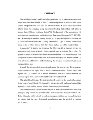 Determination of the horizontal (radial) coefficient of consolidation ...