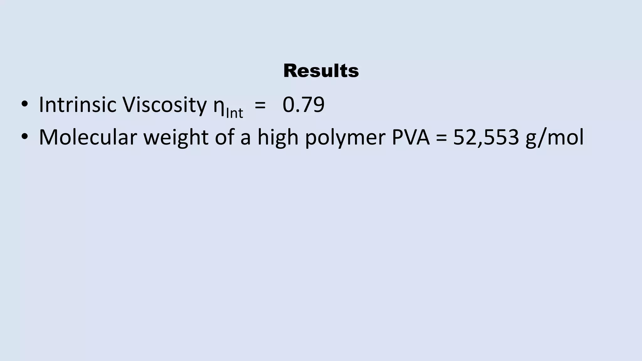 Determination of the molecular weight of high polyvinyl alcohol (pva ...