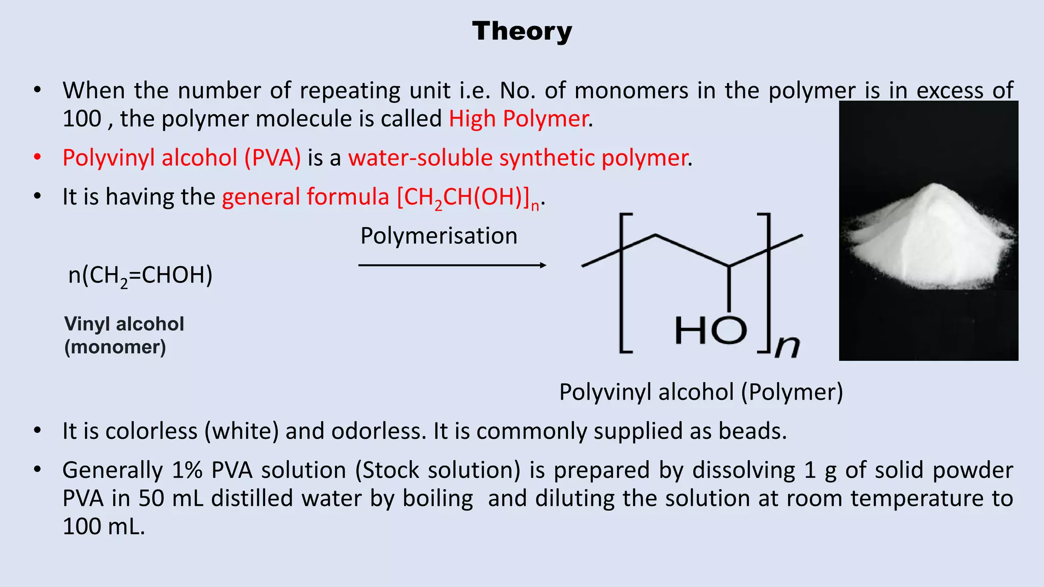 Determination of the molecular weight of high polyvinyl alcohol (pva ...