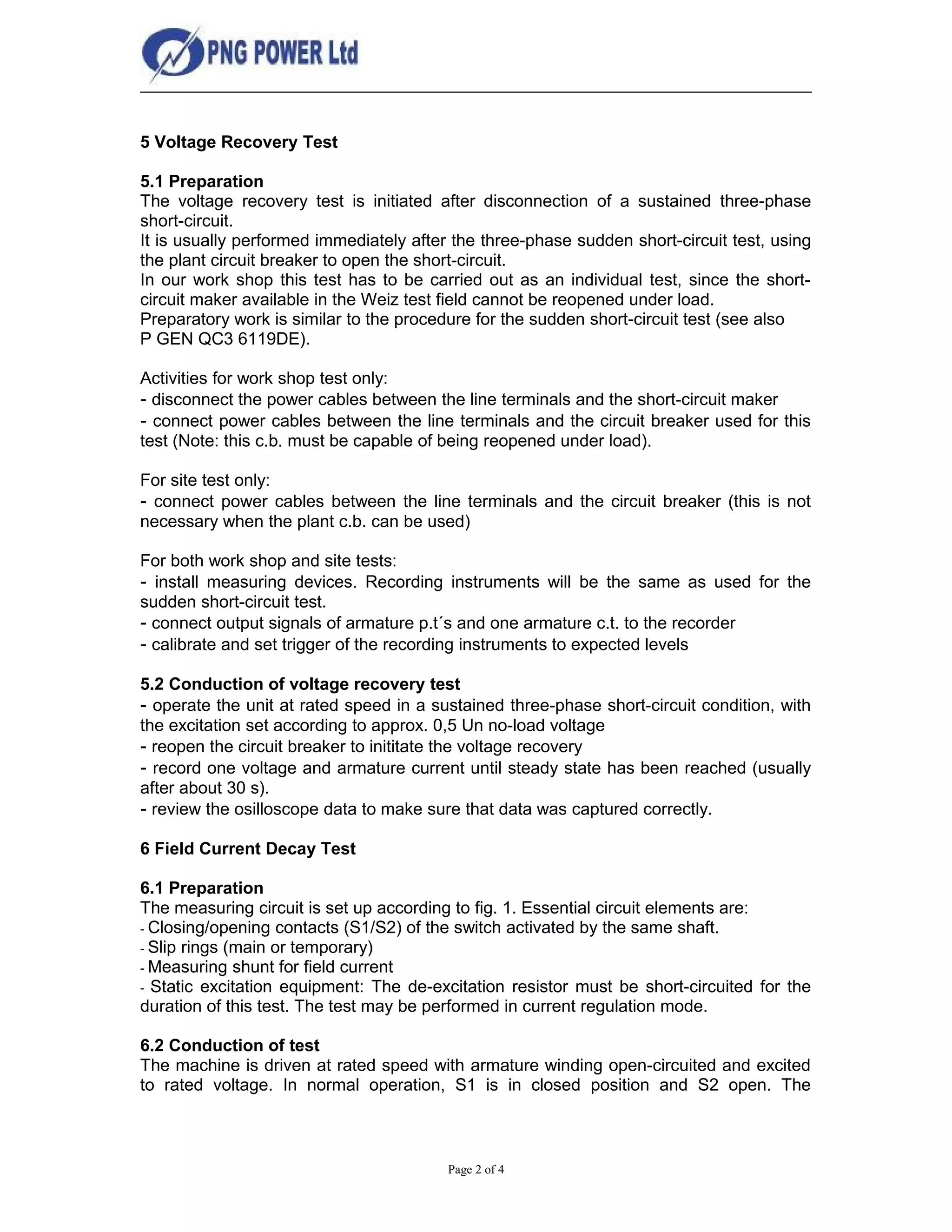 Determination Of The Transient Open Circuit Time Constant Doc