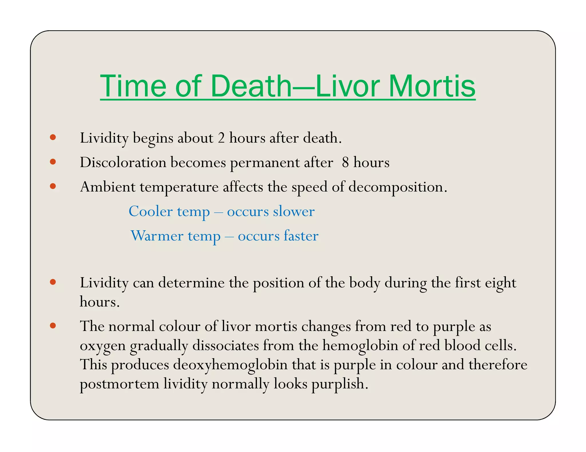Determination of time since death/ postmortem time interval | PDF