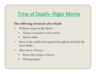 Determination of time since death/ postmortem time interval | PDF