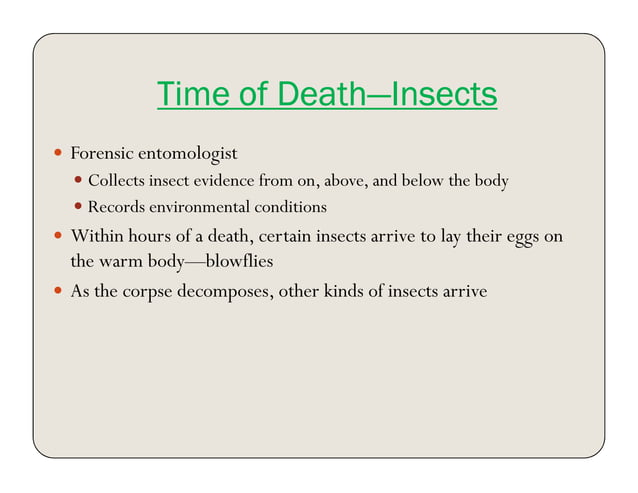 Determination of time since death/ postmortem time interval | PDF | Eye ...