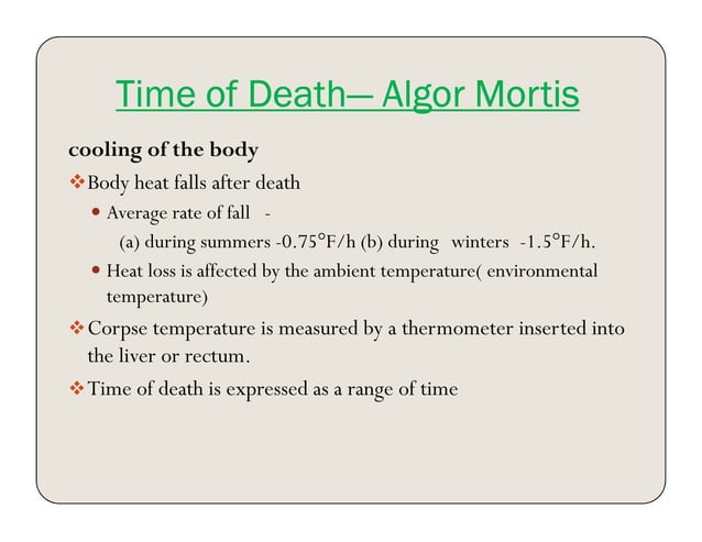 Determination of time since death/ postmortem time interval | PDF | Eye ...
