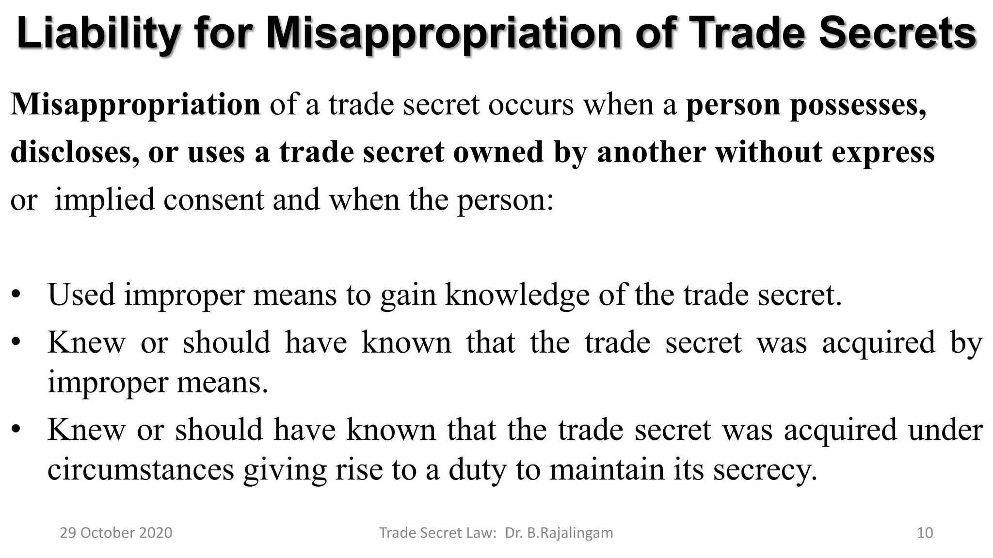 Determination of trade secret status | PPTX