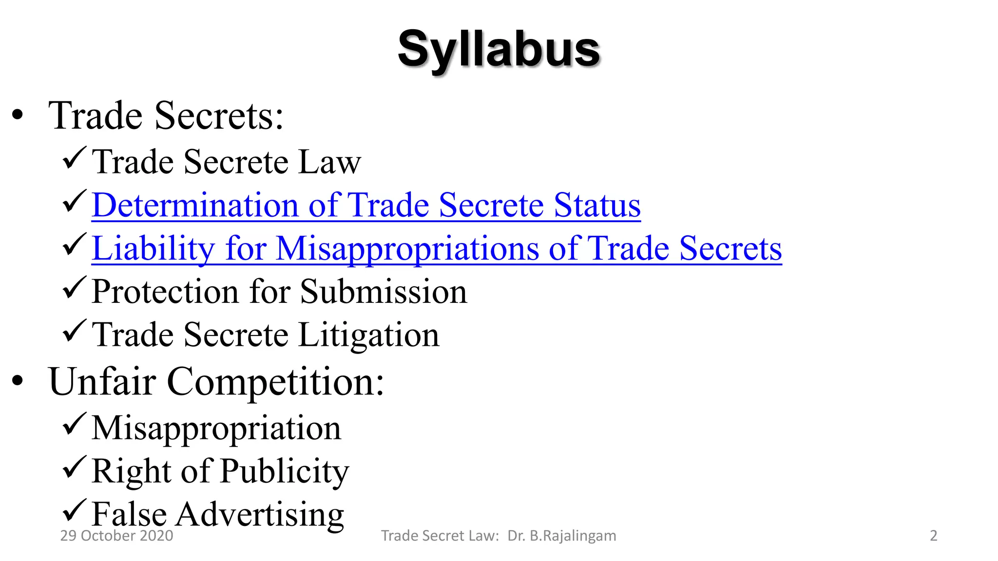 Determination of trade secret status | PPTX
