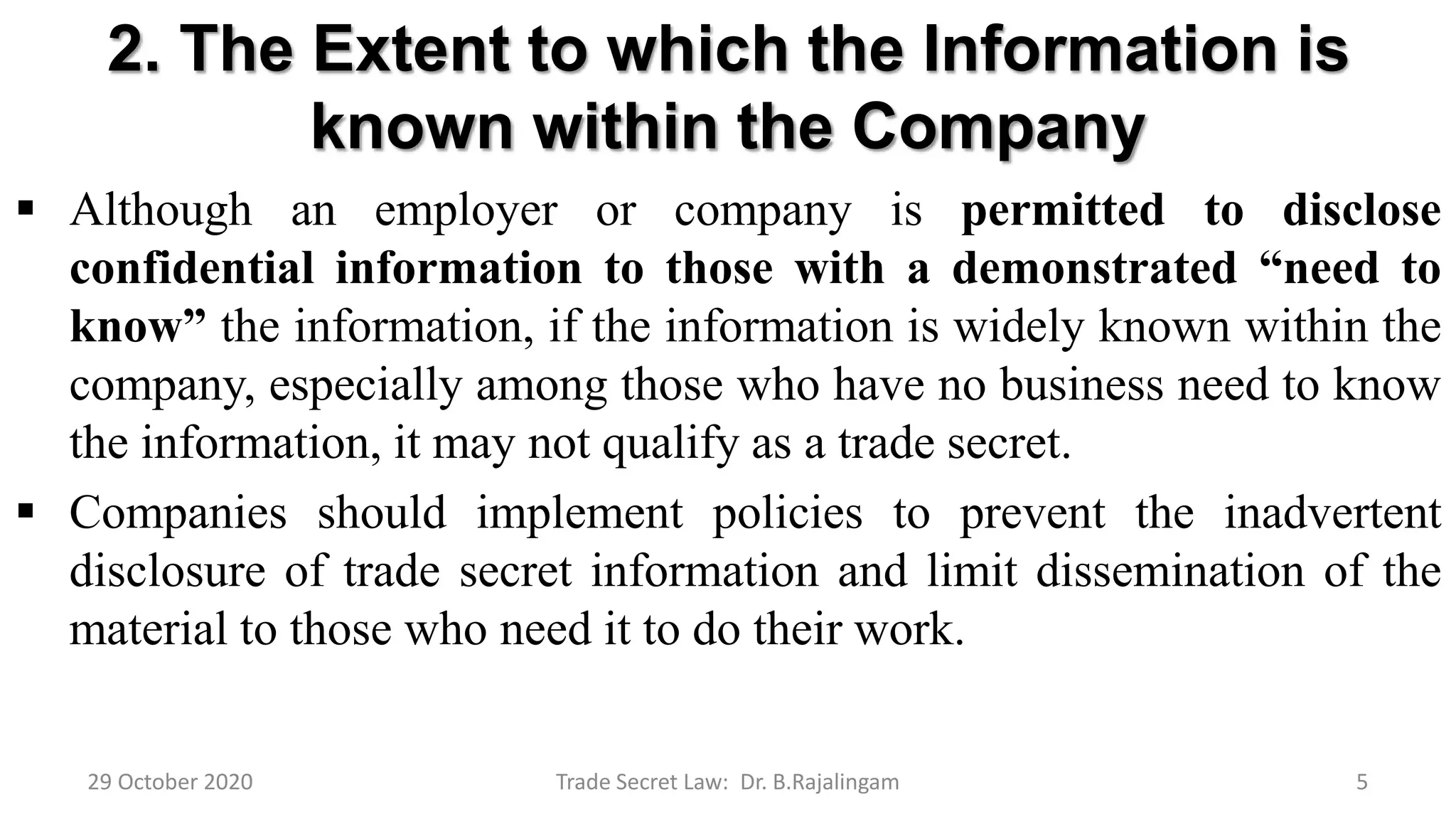 Determination of trade secret status | PPTX