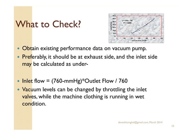 Determination of vacuum pump operational efficiency | PDF