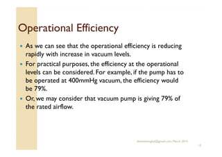 Determination of vacuum pump operational efficiency | PDF
