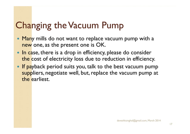 Determination of vacuum pump operational efficiency | PDF