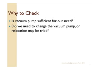 Determination of vacuum pump operational efficiency | PDF