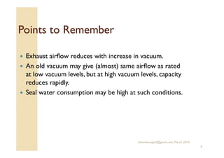 Determination of vacuum pump operational efficiency | PDF