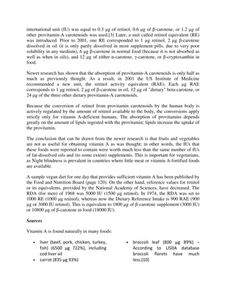 Determination of vitamin a in the supplied sample. | PDF