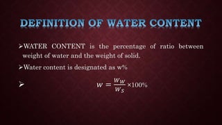Determination of water content | PPTX