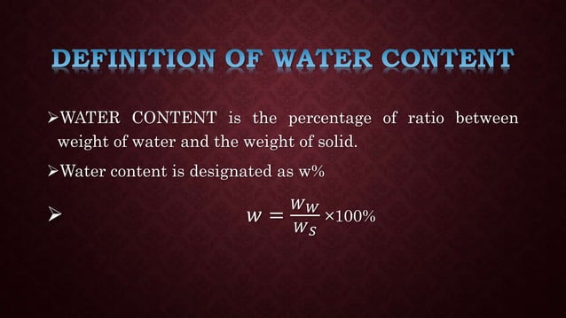 Determination of water content | PPTX | Chemistry | Science