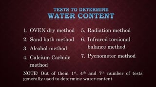 Determination of water content | PPTX