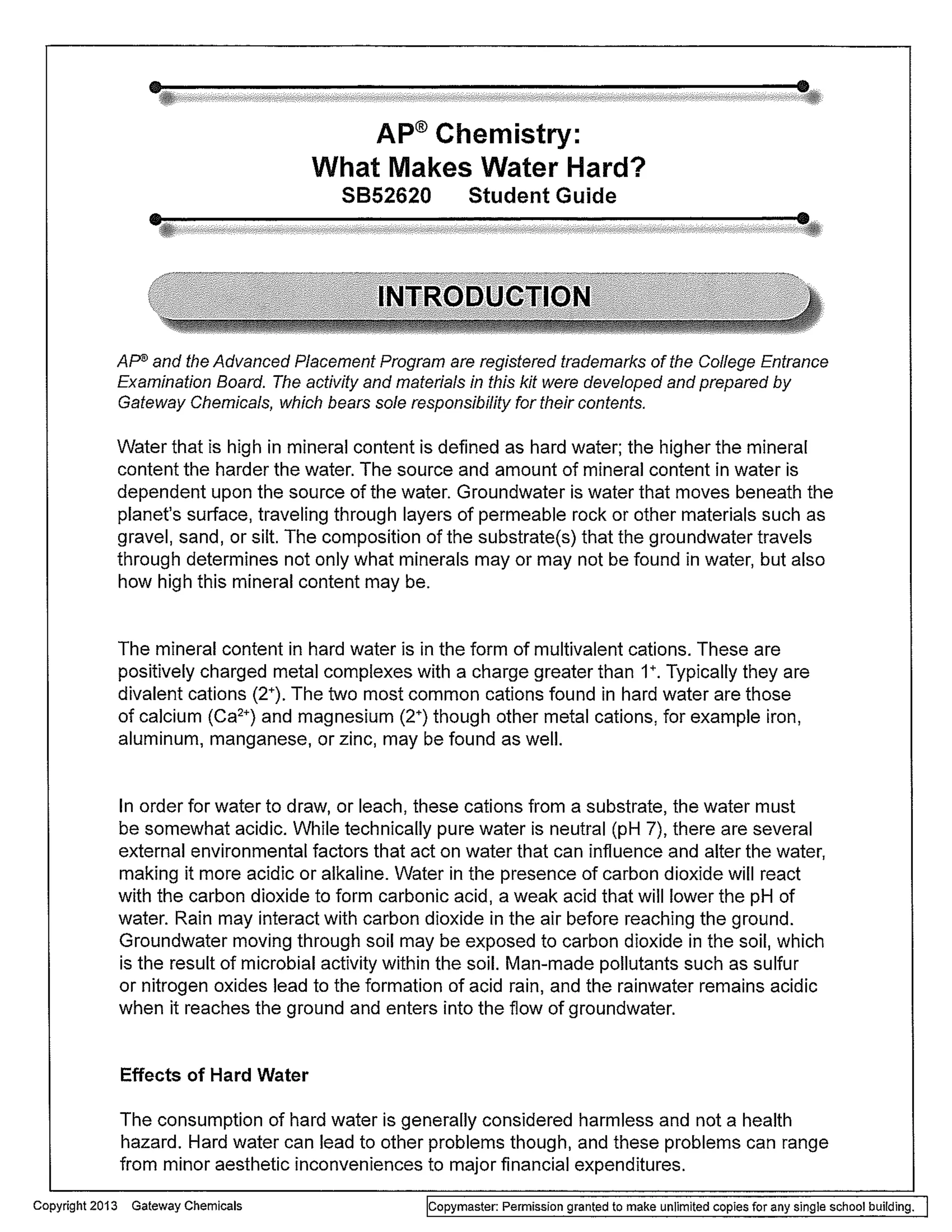 Determination of water hardness lab | PDF | Chemistry | Science