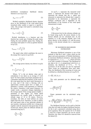 Determination of wind energy potential of campus area of siirt university | PDF