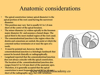 Determination of root canal working length /certified fixed orthodontic ...