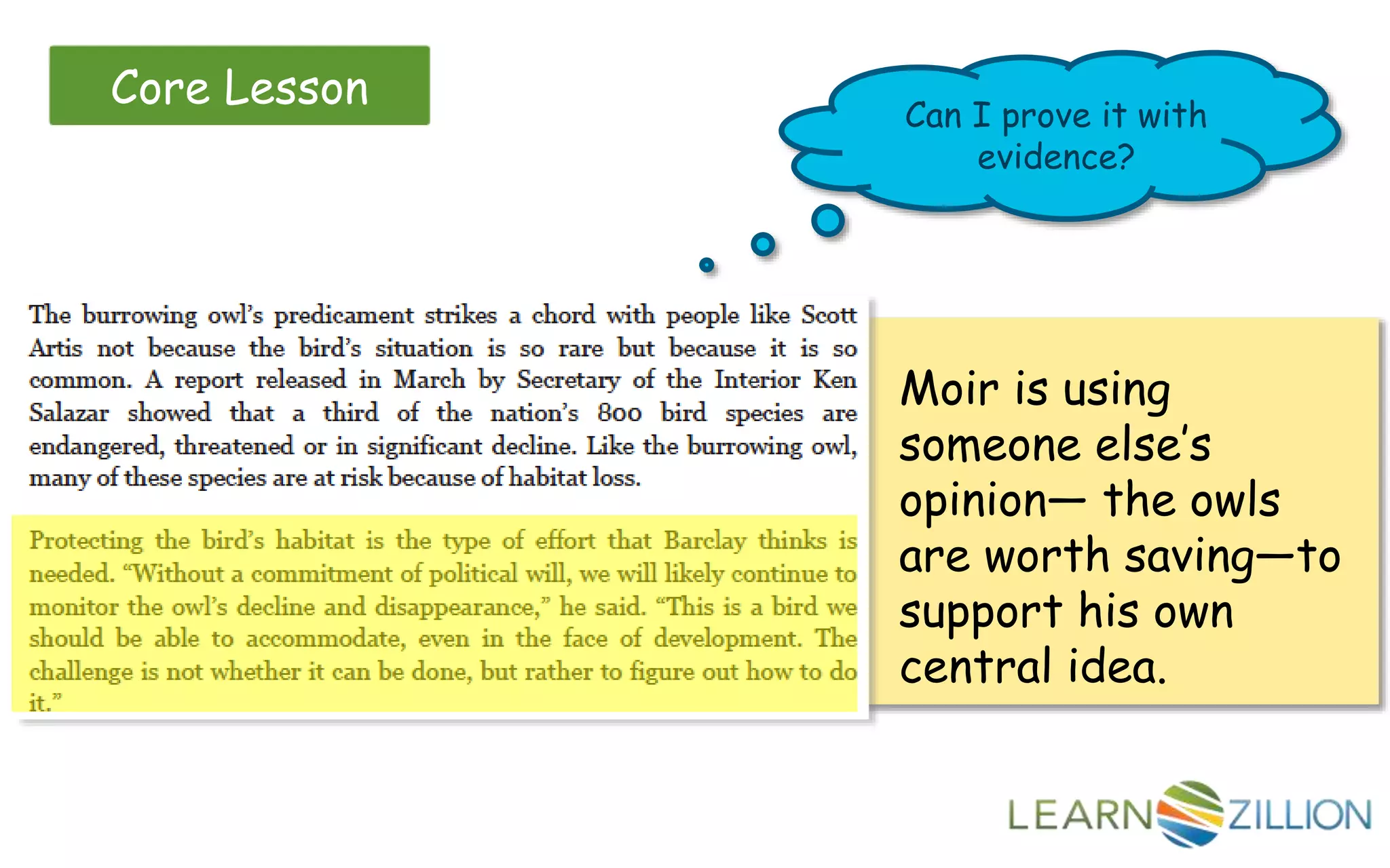 Determine central idea lessonslides pptx | PPTX