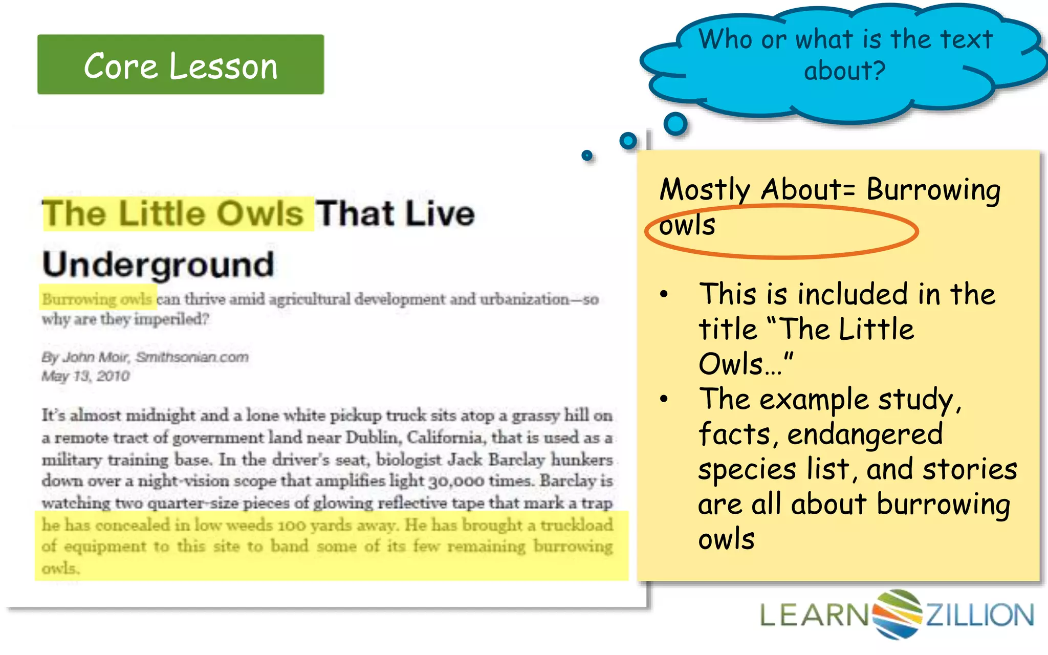 Determine central idea lessonslides pptx | PPTX