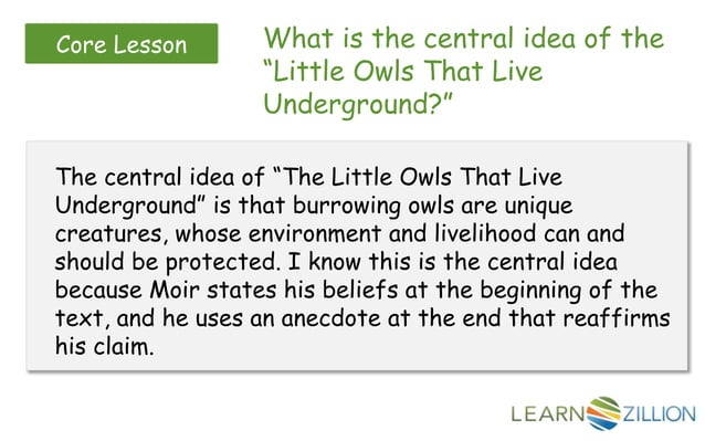 Determine central idea lessonslides pptx | PPTX