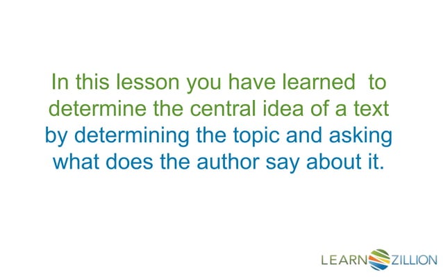 Determine central idea lessonslides pptx | PPTX