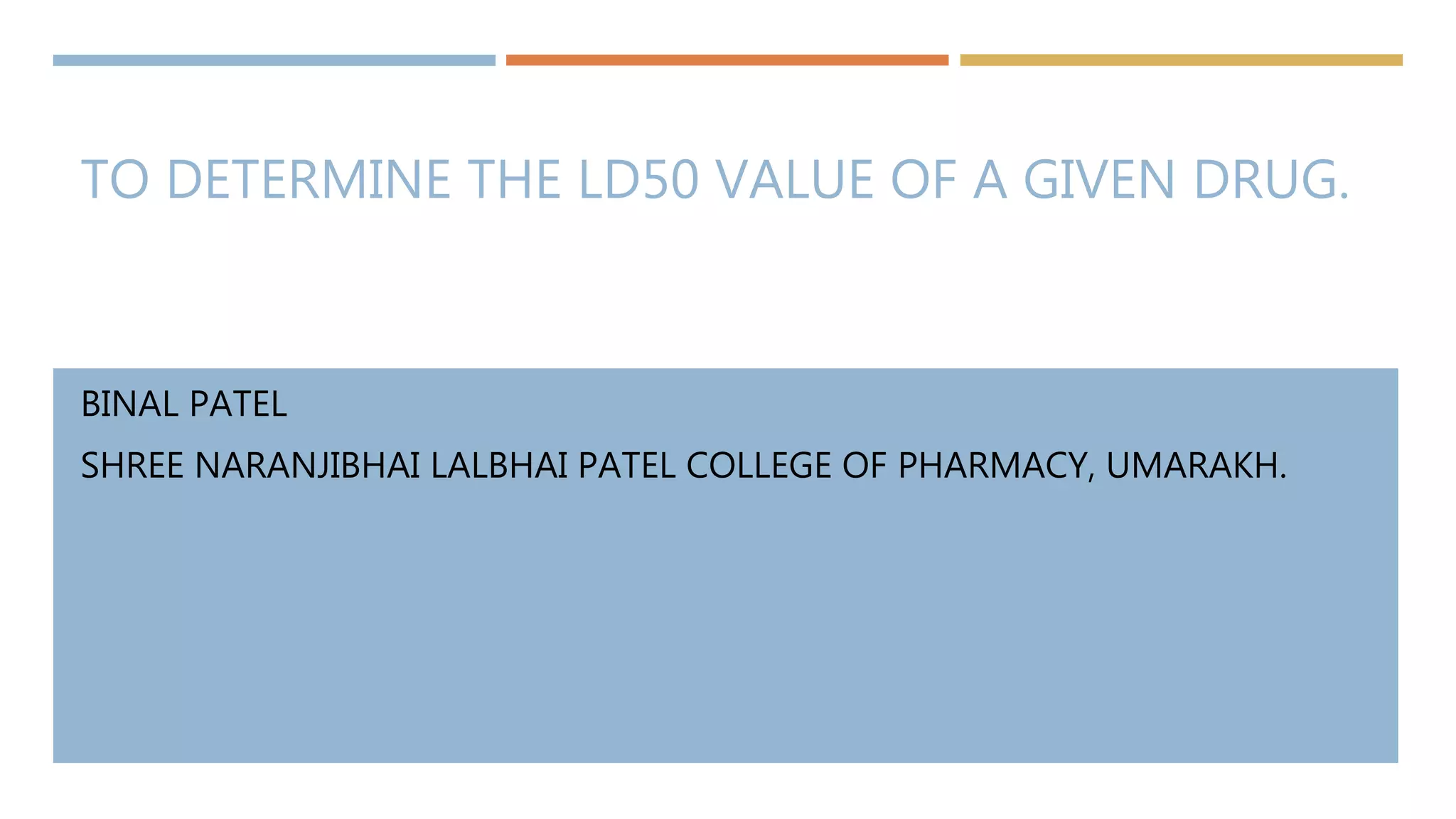Determine LD50 value | PPTX