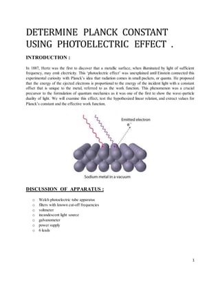 Determine Planck constant using the photoelectric effect. | DOCX