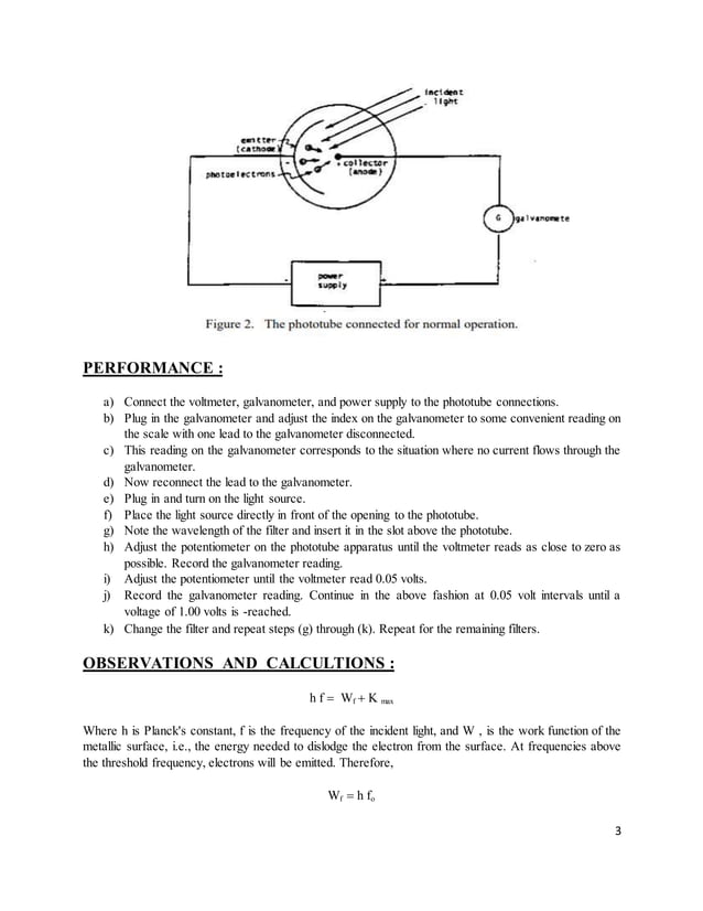 Determine Planck constant using the photoelectric effect. | DOCX