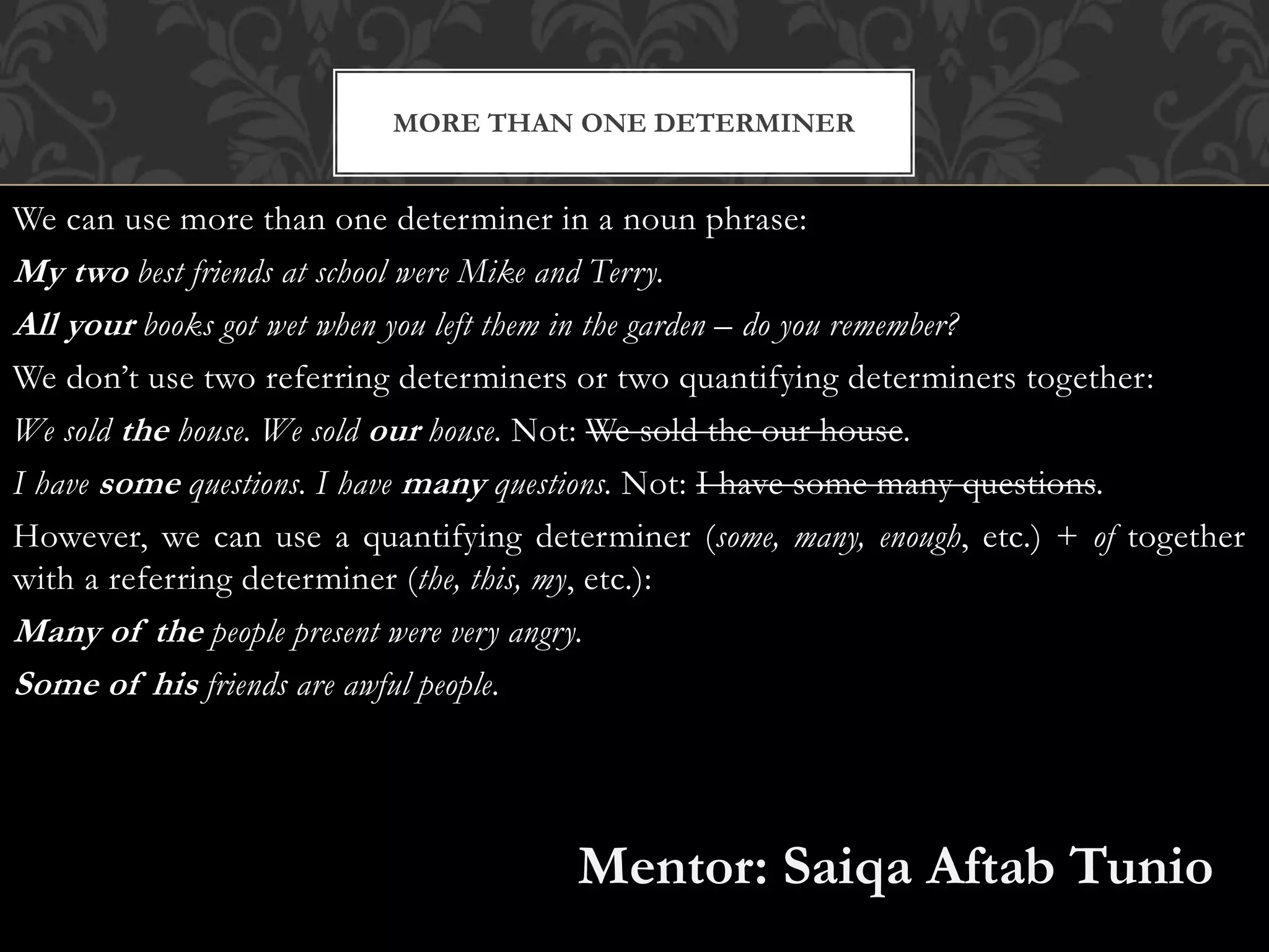 Determiner and its types | PPTX