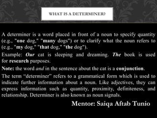 Determiner and its types | PPTX