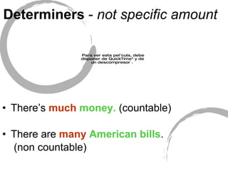 Determiners (countable and uncountable nouns) | PPT