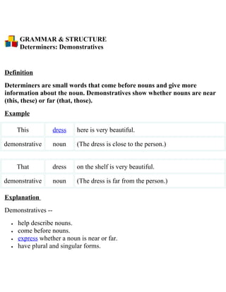 Determiners | DOC