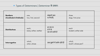 Determiners in English Grammar – Types, Rules & Examples | PDF