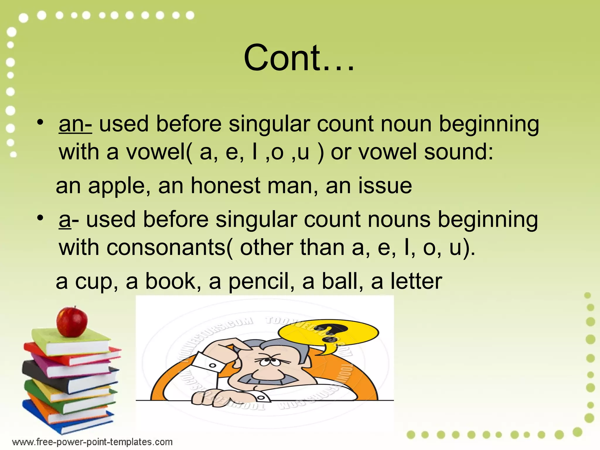 Determiners, articles and quantifiers | PPT