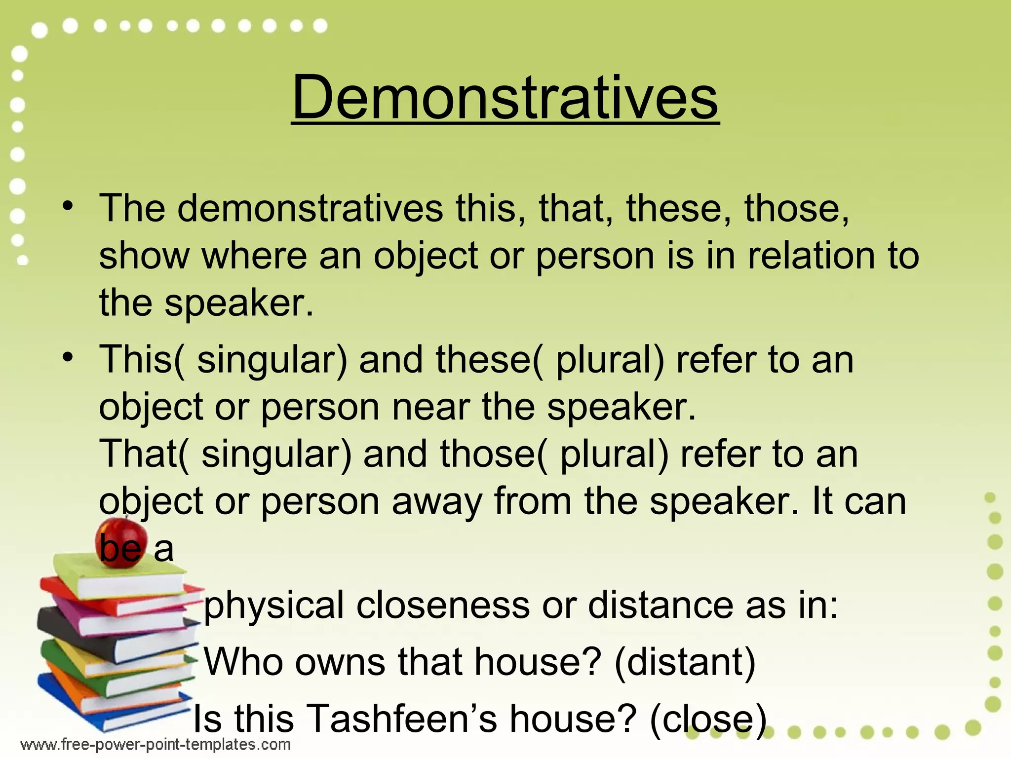 Determiners, articles and quantifiers | PPT